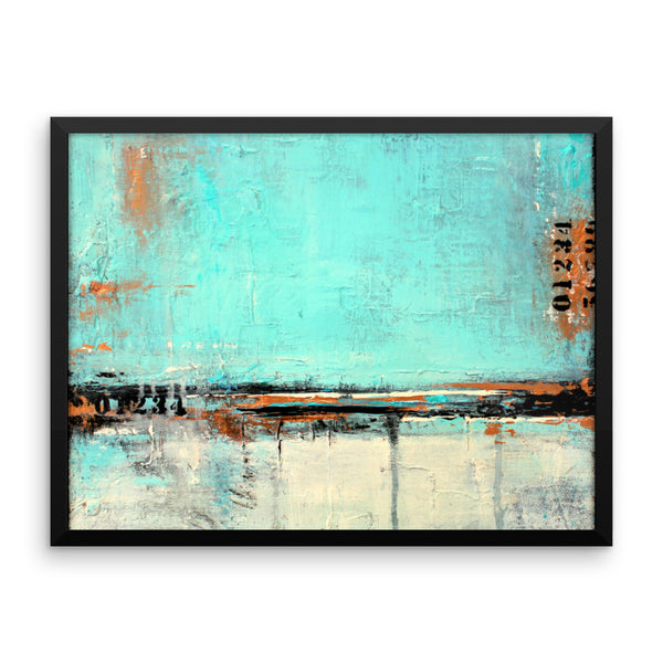 Green and White Framed Poster Print – Liz Moran - Art